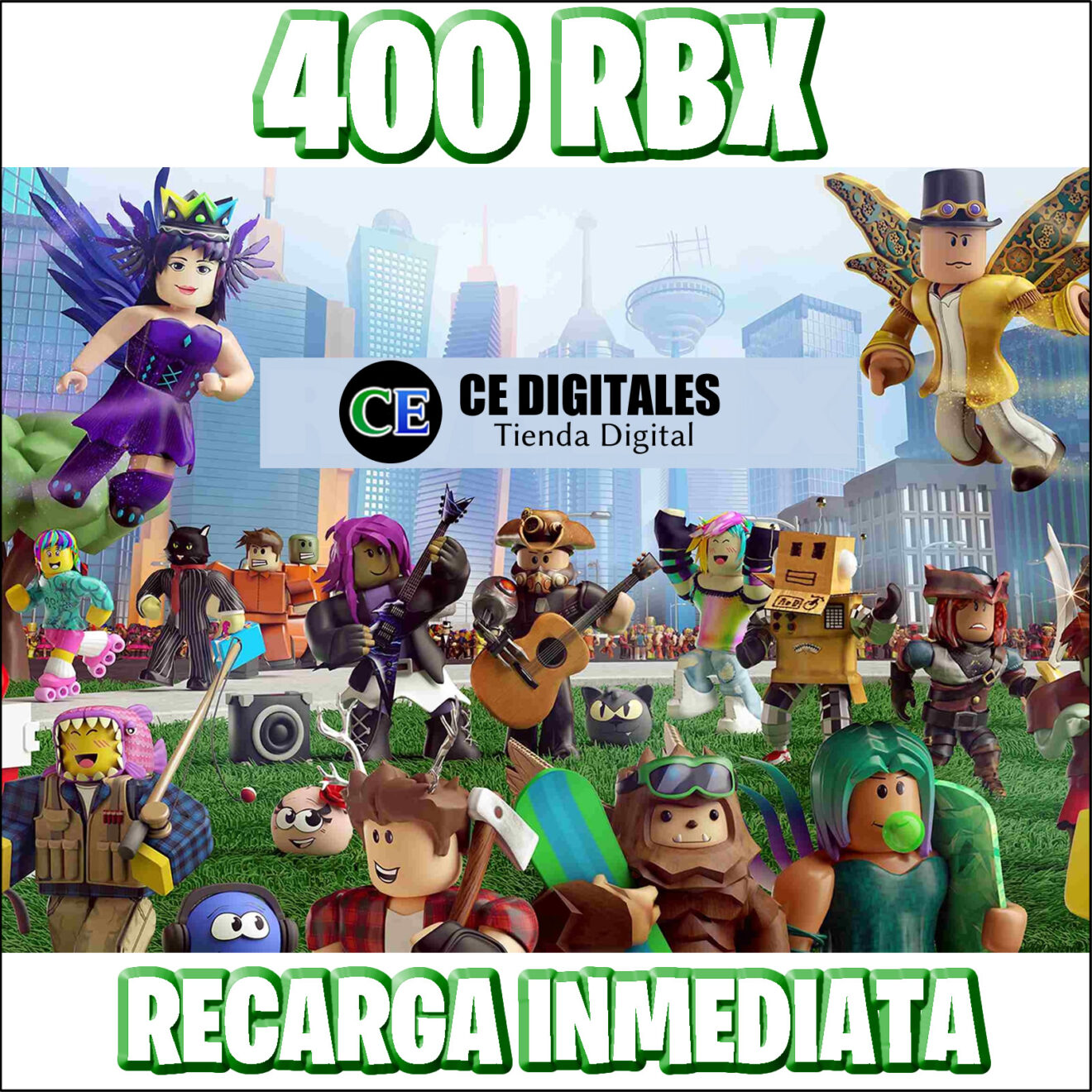 400 Robux – Robux Roblox - Fortnite - FreeFire - Cedigitales